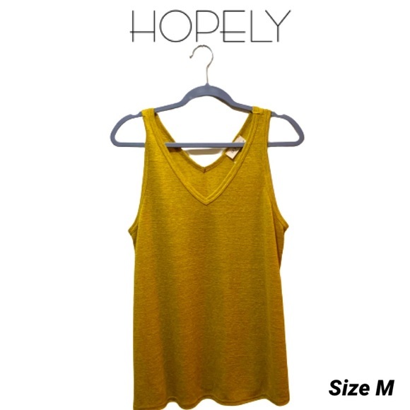 Hopely | Tops | Hopely Mustard Yellow Tank Side Slits Medium Nwt | Poshmark